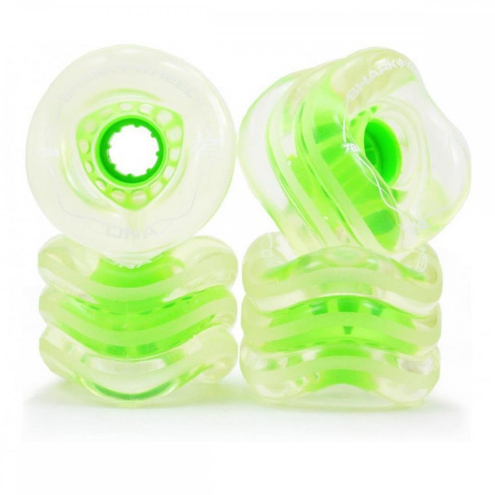 Shark Wheels DNA ROLL (4er Set) 72mm/ 78a Clear/Green Core