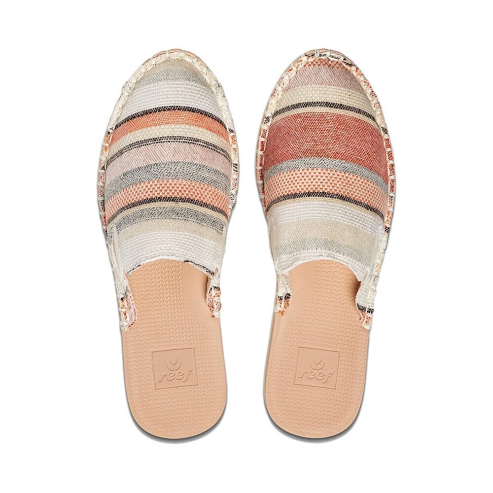 reef Escape Mule Slippers Red Stripes Woman